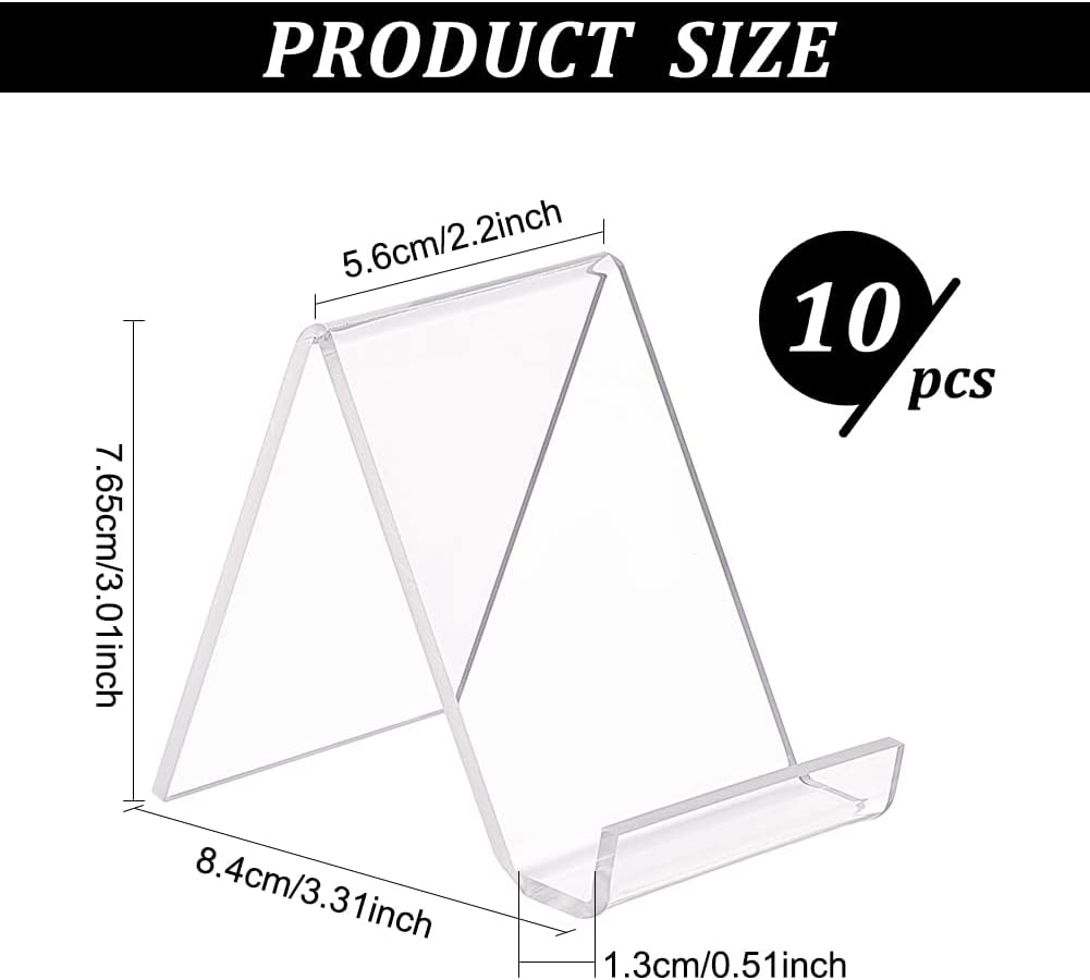10pcs Transparent Acrylic Book Display Stand, Clear Acrylic Book Displ ...