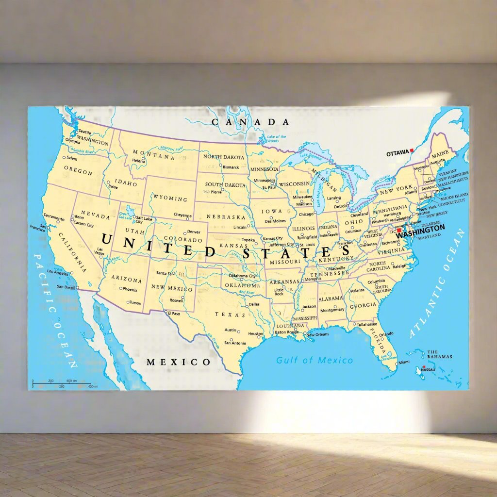 USA Wall Map 47x33 inches | Nejoom Stationery